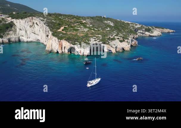 Spectacular sea caves and limestone arches near Agios Nikolaos ...
