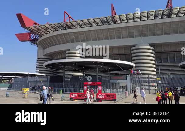 Milan, Italy - 11 April 2026: Supporters of AC Milan arriving to the ...