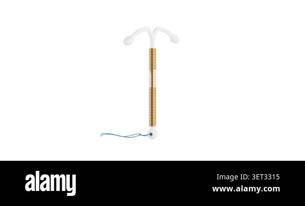 4k Resolution Video: IUD Birth Control Concept. Copper Intrauterine ...