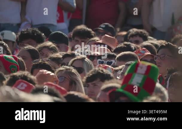 17 june 2026, lisbon, Portugal - Large group of people come together to ...