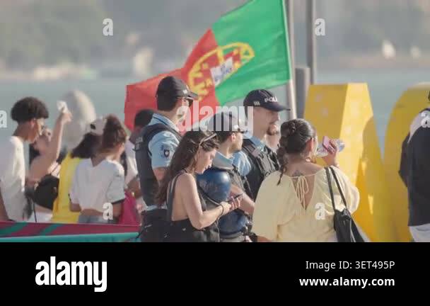 17 june 2026, lisbon, Portugal - Crowds fill the area near the stadium ...