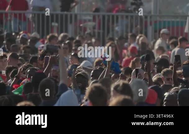 17 june 2026, lisbon, Portugal - Many fans are gathered in a city ...