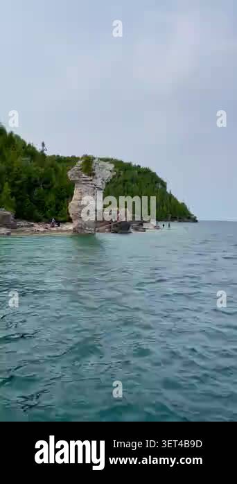 Tobermory, Ontario, Canada - August 3, 2021: Scenic shoreline view from ...