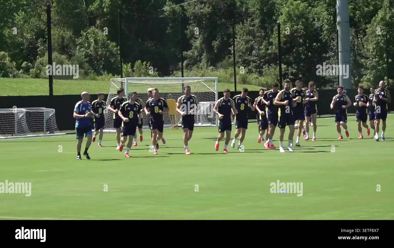 Scotland players train in Charlotte ahead of their match against Brazil ...
