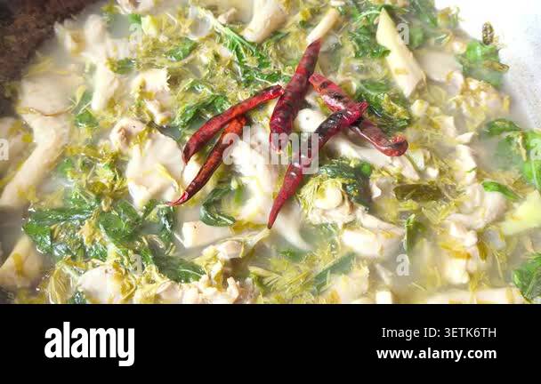 Cooking Tom Kha Gai in pan, Thai famous food Stock Video Footage - Alamy