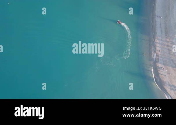 Jet Ski Moving Near The Beach, Overhead Stock Video Footage - Alamy