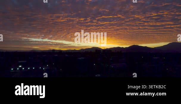 Cloudy Evening Over Santiago, Chile with Altocumulus Formations and ...