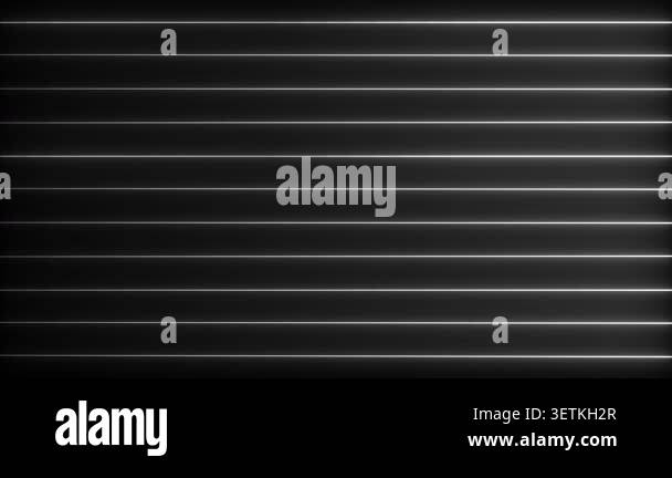 Neon white horizontal lines scanning across a black background loop ...