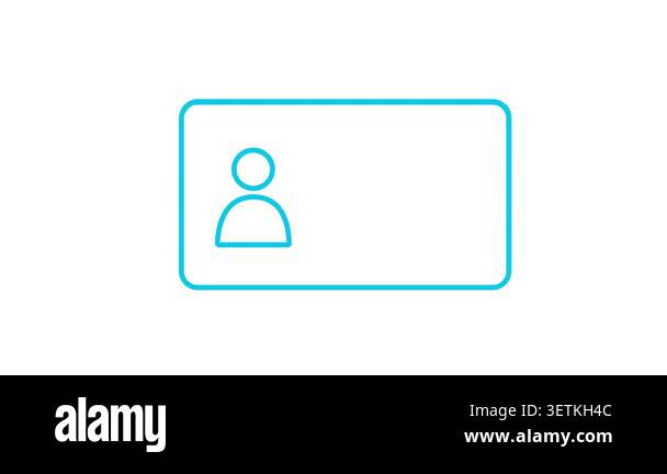 Digital identification card animation, blue outline, representing ...