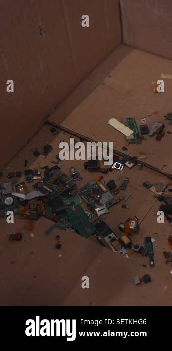 Cardboard Box Filled With Electronic Components And Small Circuit ...