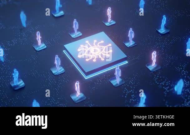 AI HR recruitment concept with connected candidate profiles around a ...