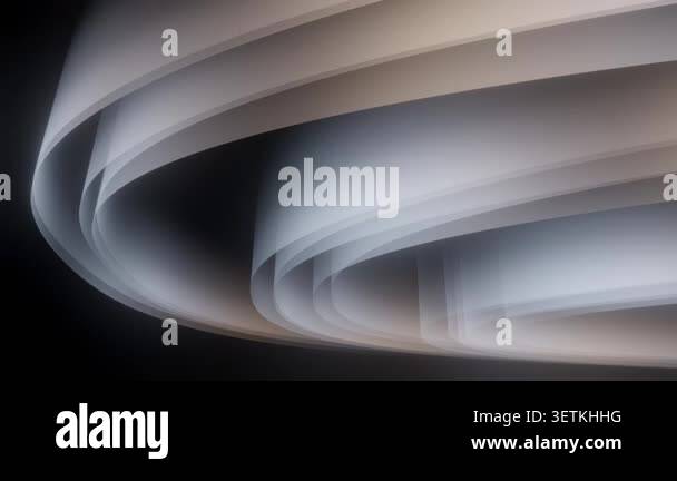 Abstract layered concentric rings of glowing light with warm and cool ...