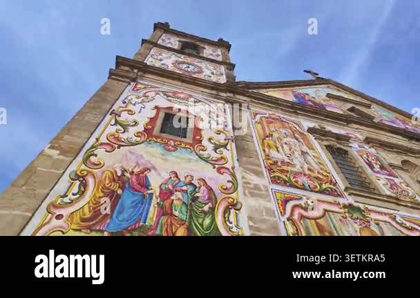 Ovar, Portugal - June 16 2026: A low-angle view of the exterior facade ...