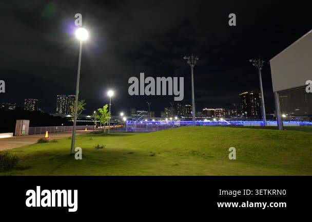 Ariake Shinsui Seaside Park, Tokyo Night May 2026 Stock Video Footage ...