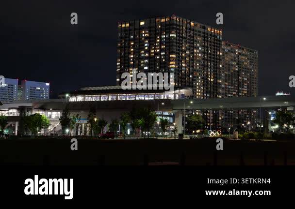Ariake Shinsui Seaside Park, Tokyo Night May 2026 Stock Video Footage ...