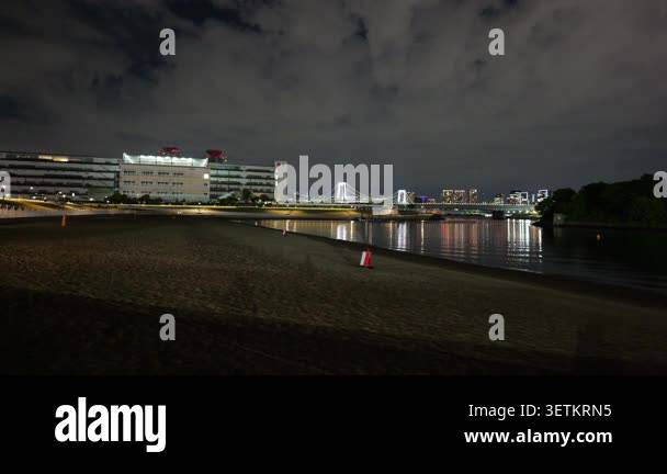 Ariake Shinsui Seaside Park, Tokyo Night May 2026 Stock Video Footage ...