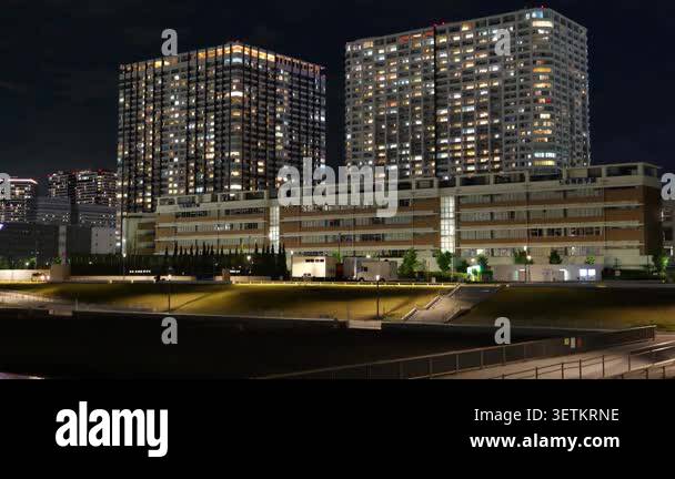 Ariake Shinsui Seaside Park, Tokyo Night May 2026 Stock Video Footage ...