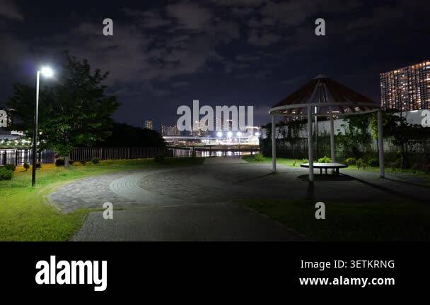 Ariake Shinsui Seaside Park, Tokyo Night May 2026 Stock Video Footage ...