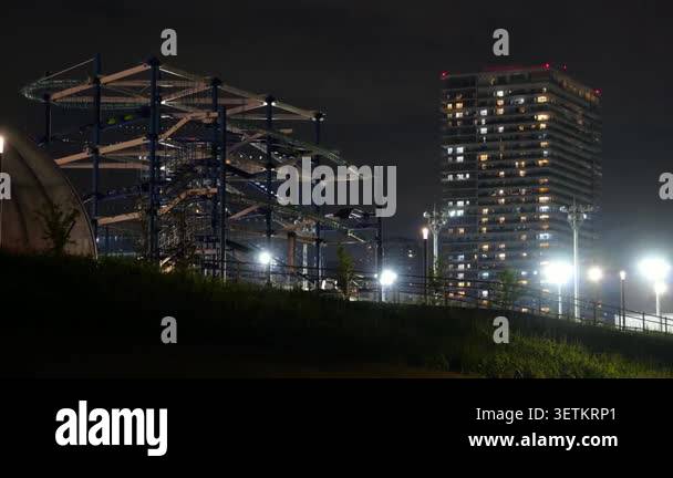 Ariake Shinsui Seaside Park, Tokyo Night May 2026 Stock Video Footage ...