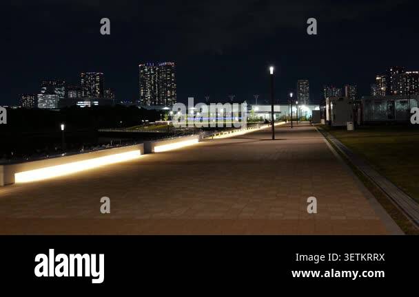 Ariake Shinsui Seaside Park, Tokyo Night May 2026 Stock Video Footage ...