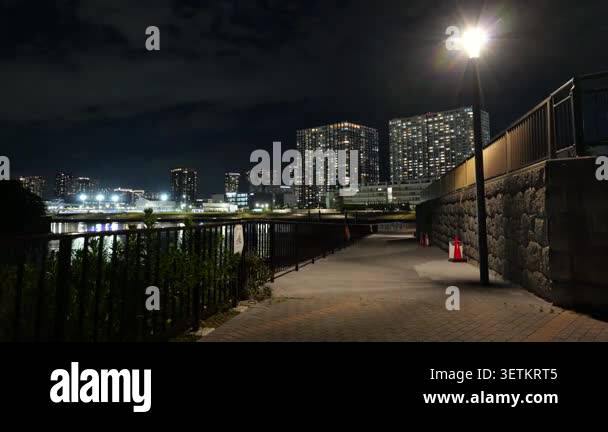 Ariake Shinsui Seaside Park, Tokyo Night May 2026 Stock Video Footage ...