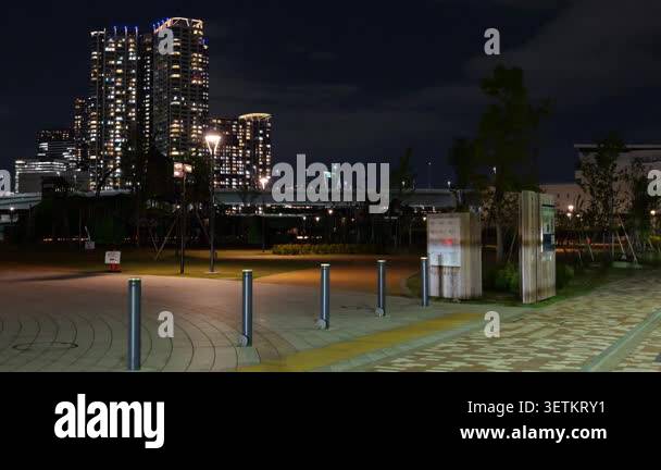 Ariake Shinsui Seaside Park, Tokyo Night May 2026 Stock Video Footage ...