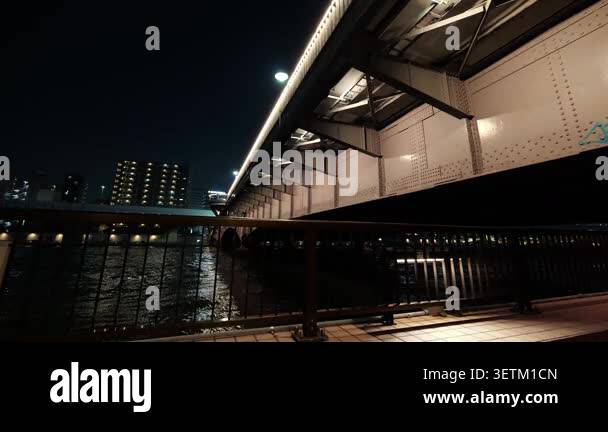 Ryogoku bridge Night View, Japan Tokyo June 2026 Stock Video Footage ...
