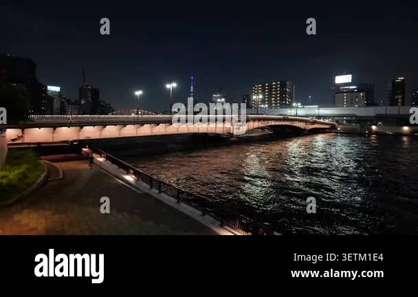 Ryogoku bridge Night View, Japan Tokyo June 2026 Stock Video Footage ...