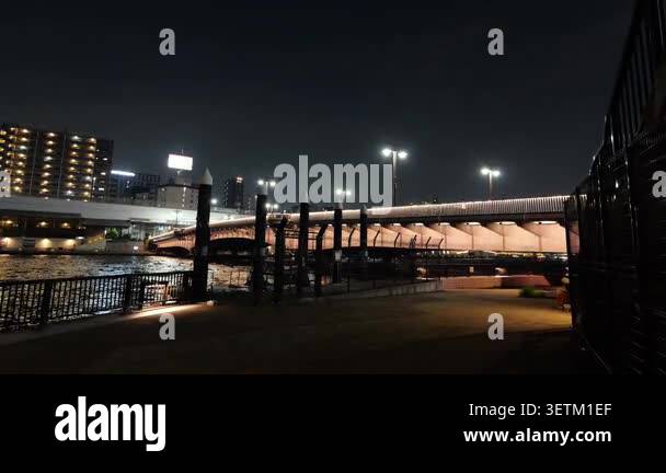 Ryogoku bridge Night View, Japan Tokyo June 2026 Stock Video Footage ...