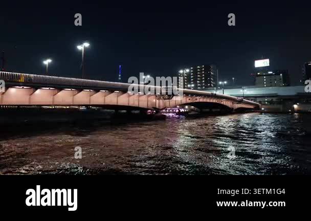 Ryogoku bridge Night View, Japan Tokyo June 2026 Stock Video Footage ...