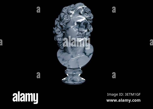 Cinematic Sculpture of Portrait of Alexander Loop Animation Stock Video ...