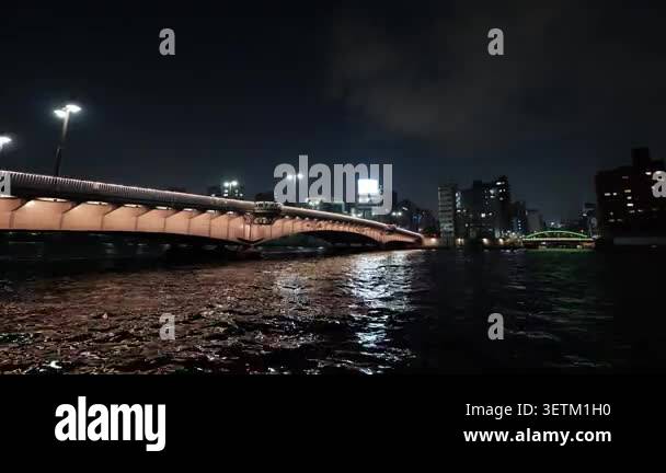 Ryogoku bridge Night View, Japan Tokyo June 2026 Stock Video Footage ...