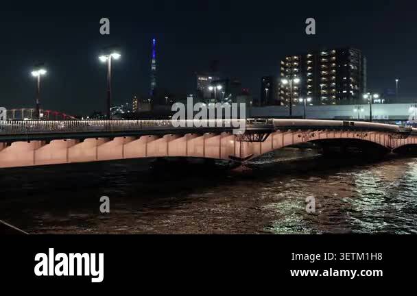 Ryogoku bridge Night View, Japan Tokyo June 2026 Stock Video Footage ...