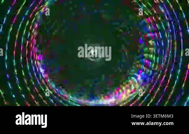 Futuristic neon tunnel loop animation with glowing blue and magenta ...