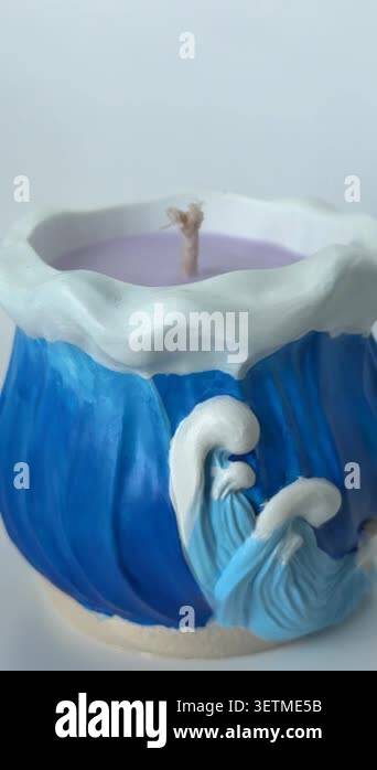 Handmade Marine Soy Candle in Gypsum Holder 360 Degrees Turntable ...