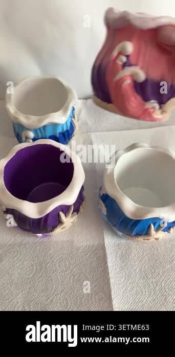 Handmade Gypsum Candle Holder with Marine Decor Shells and Starfish ...