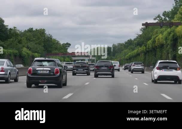 FRANCE, JUNE 4, 2026 Heavy automobile traffic with multiple cars and ...