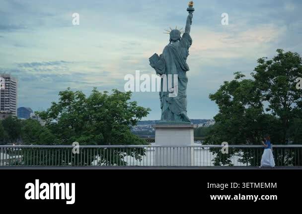 Classic Statue of Liberty replica stands on Ile aux Cygnes as a ...