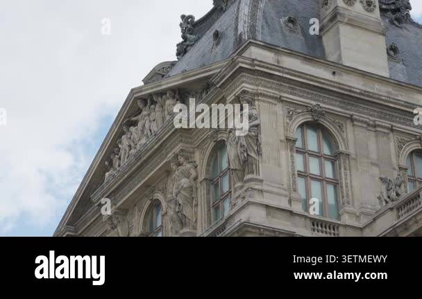Louvre museum palace facade features historical French architecture ...