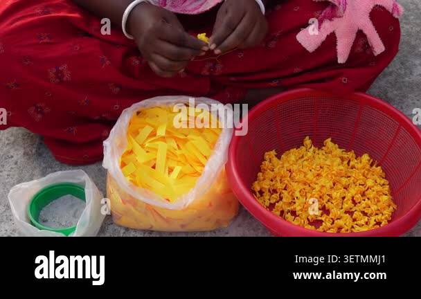 Traditional Ritual Flower Petal Preparation Stock Video Footage - Alamy