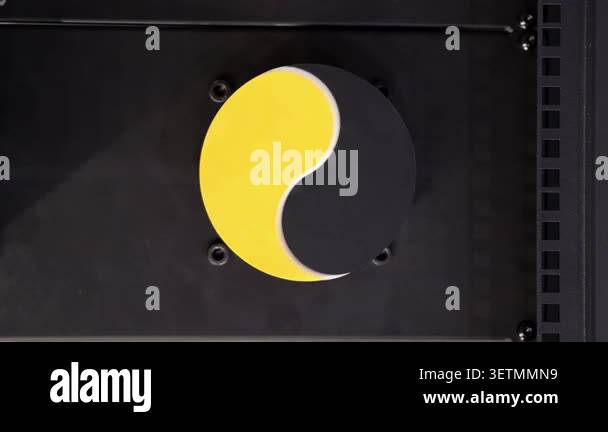 Symbol of Yin Yang Rotating Balance Electric Motor Test Stock Video ...