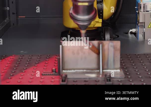 Robotic Arm Welding Torch Beam Workshop Production Test Stock Video ...