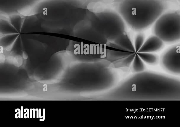 Monochrome abstract particles flowing smoothly in dark space with ...