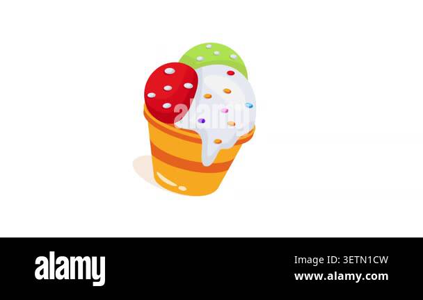 Here is a well designed 3d style animated icon of ice cream cup Stock ...