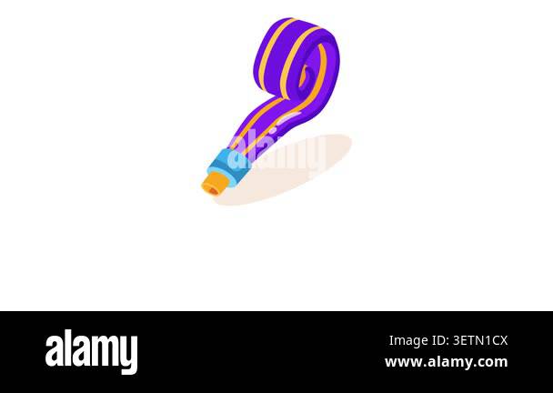 Have a look at this catchy 3d animated icon of party blower Stock Video ...