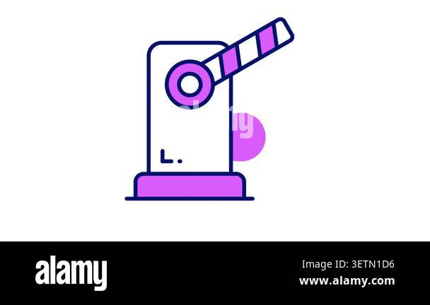A handcrafted animated icon of traffic barrier, stop barrier, stop ...
