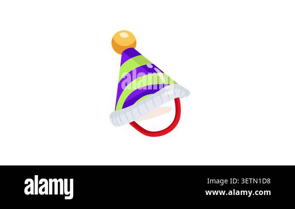Get this amazingly designed 3d animated icon of birthday party hat ...