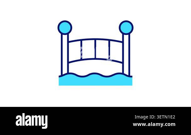 Bridge vector design, isolated on white background Stock Video Footage ...