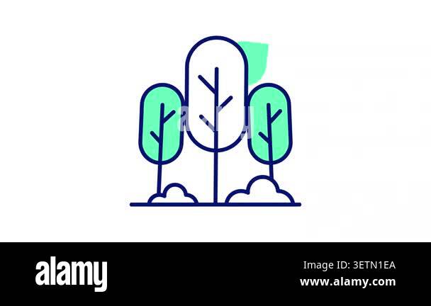 An animated icon of forest trees, modern vector of trees Stock Video ...