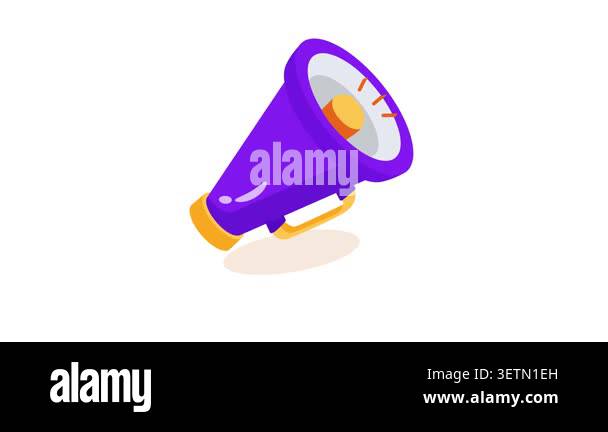 A handy animated icon of party megaphone designed in 3d style Stock ...
